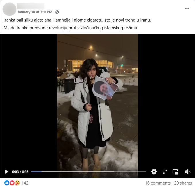 Snimka Iranke s cigaretom koja pali fotografiju ajatolaha nastala je u ...