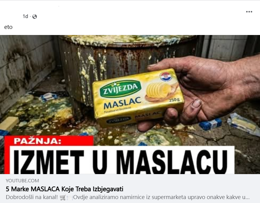 Državni inspektorat i HAPIH nisu pronašli "pet marki maslaca koje treba ...